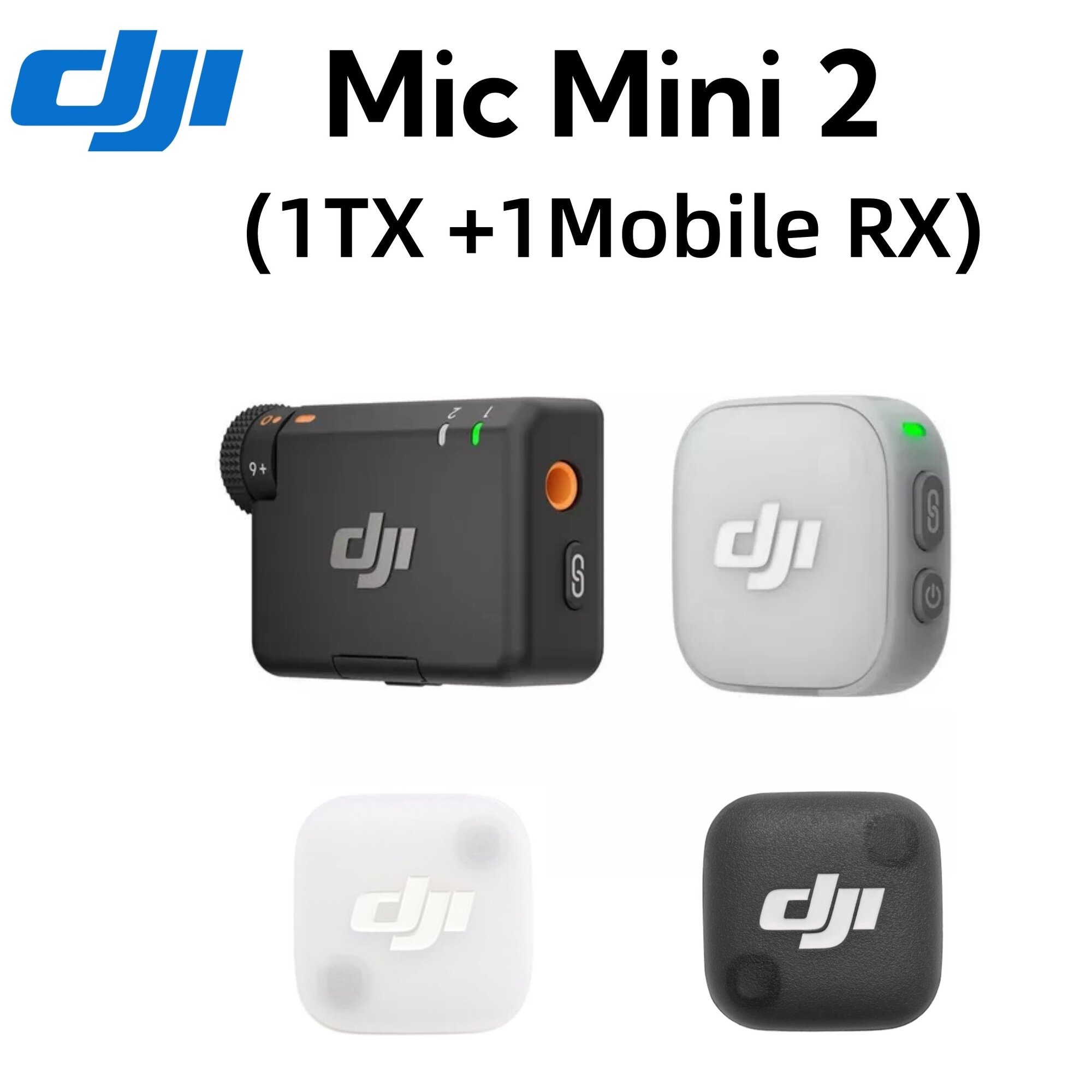 Беспроводной петличный микрофон DJI Mic Mini 2 (1 TX + 1 Mobile RX ), Черный | Black
