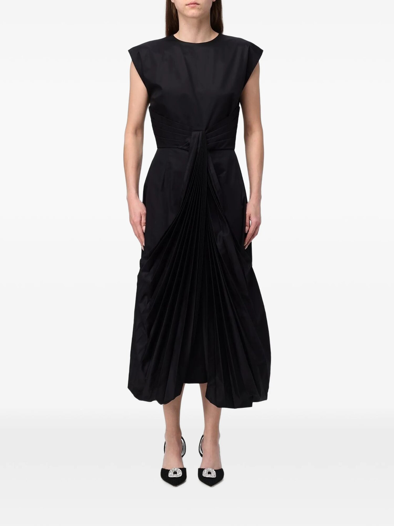 Платье Pleated-waist sleeveless midi dress