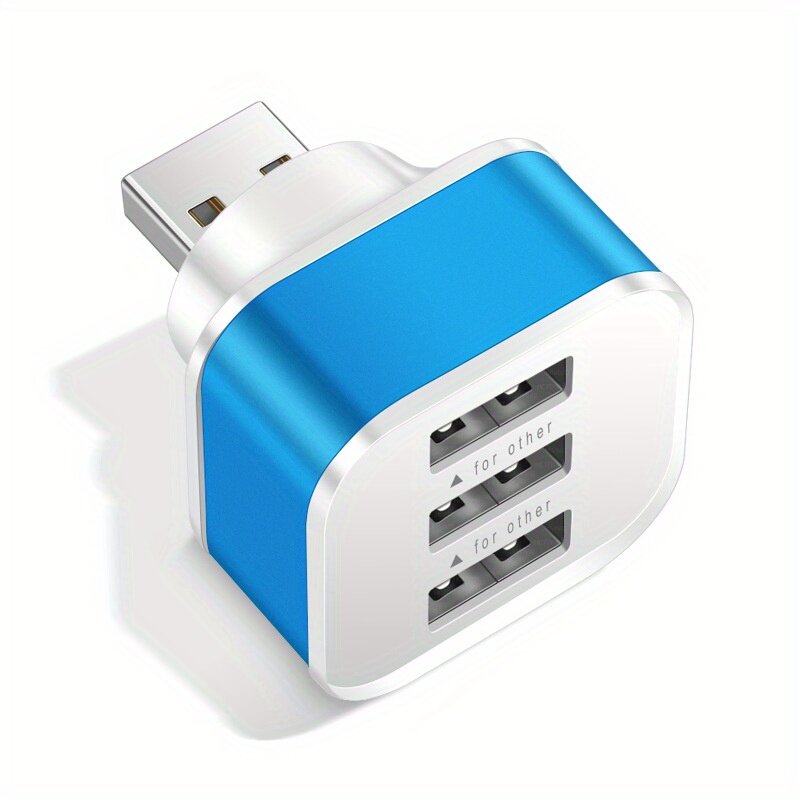 USB-хаб на 3 порта USB 2.0, разветвитель, синий