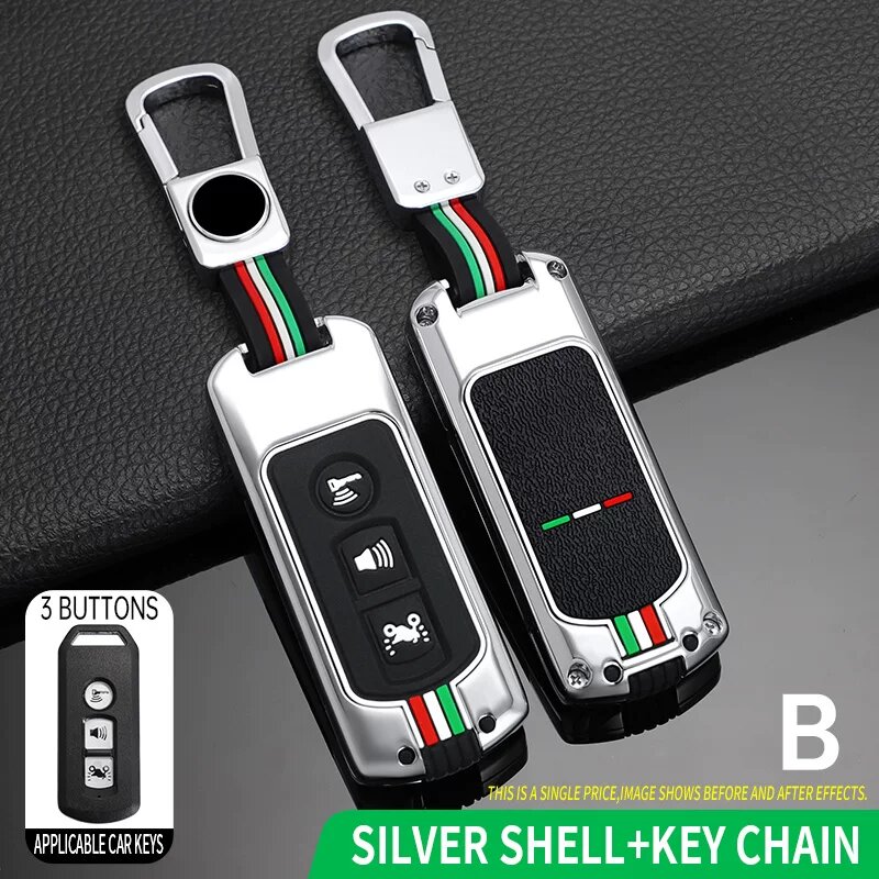 B-Style 3-Клавишная Мотоциклетная Ключница с Логотипом, Серебристый Цвет, Замком для Honda PCX160 UHR150 ADV350 LEAD125