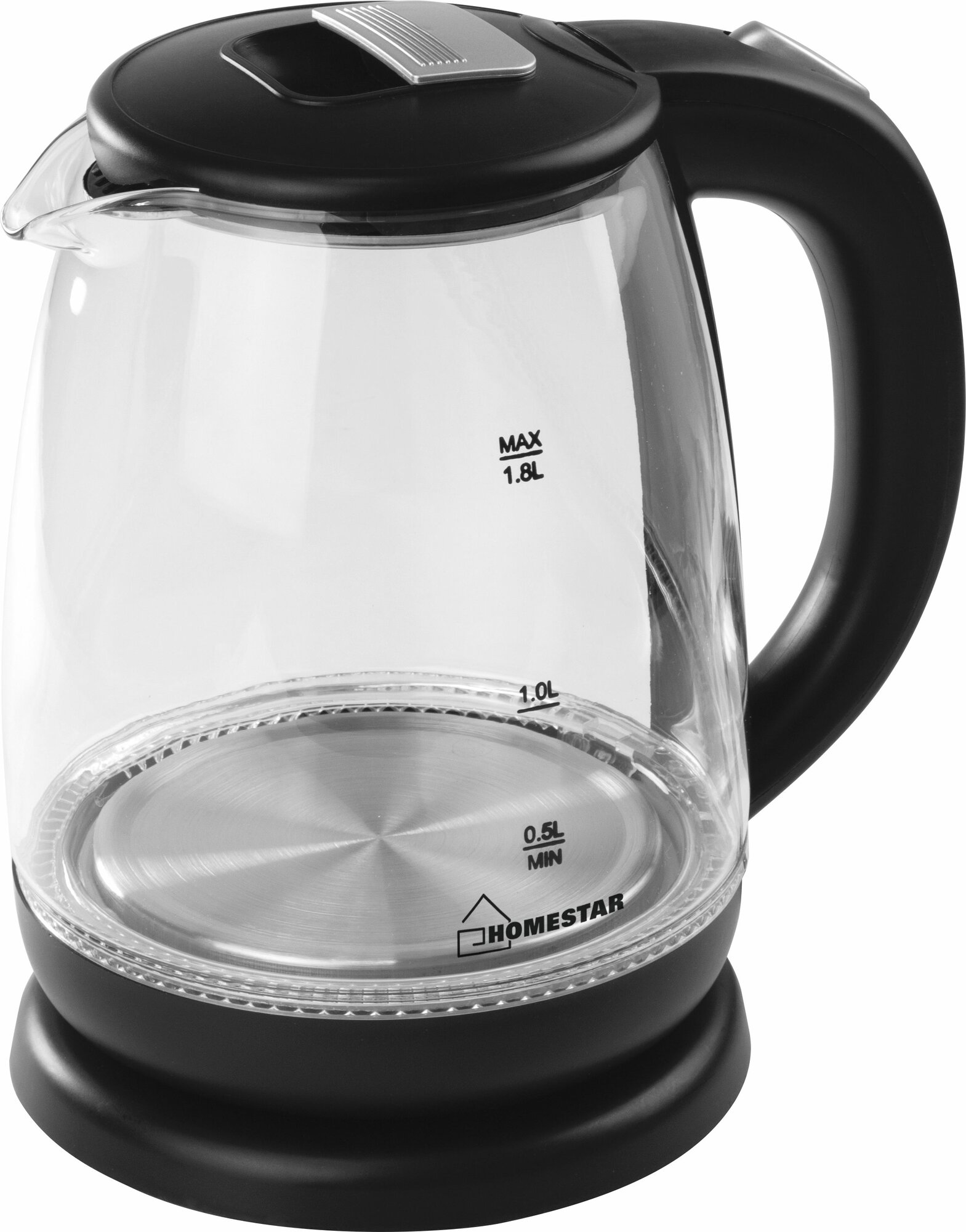 Чайник электрический, 1.8 л, HomeStar, HS-1018, стеклянный