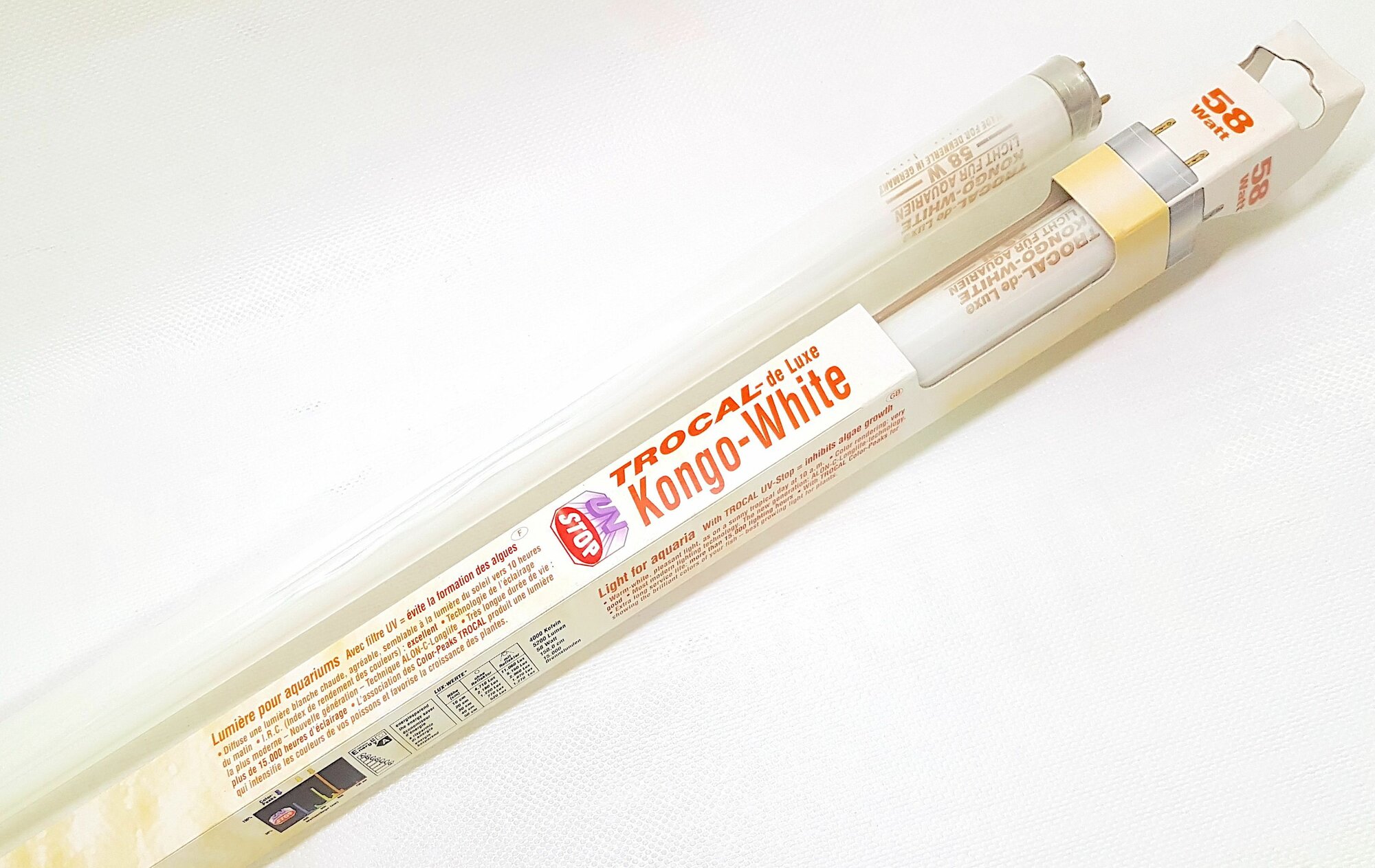 Люминесцентная лампа для аквариума DENNERLE TROCAL de Luxe Kongo White UV-STOP 58Вт дл 1500мм диам 26мм G13
