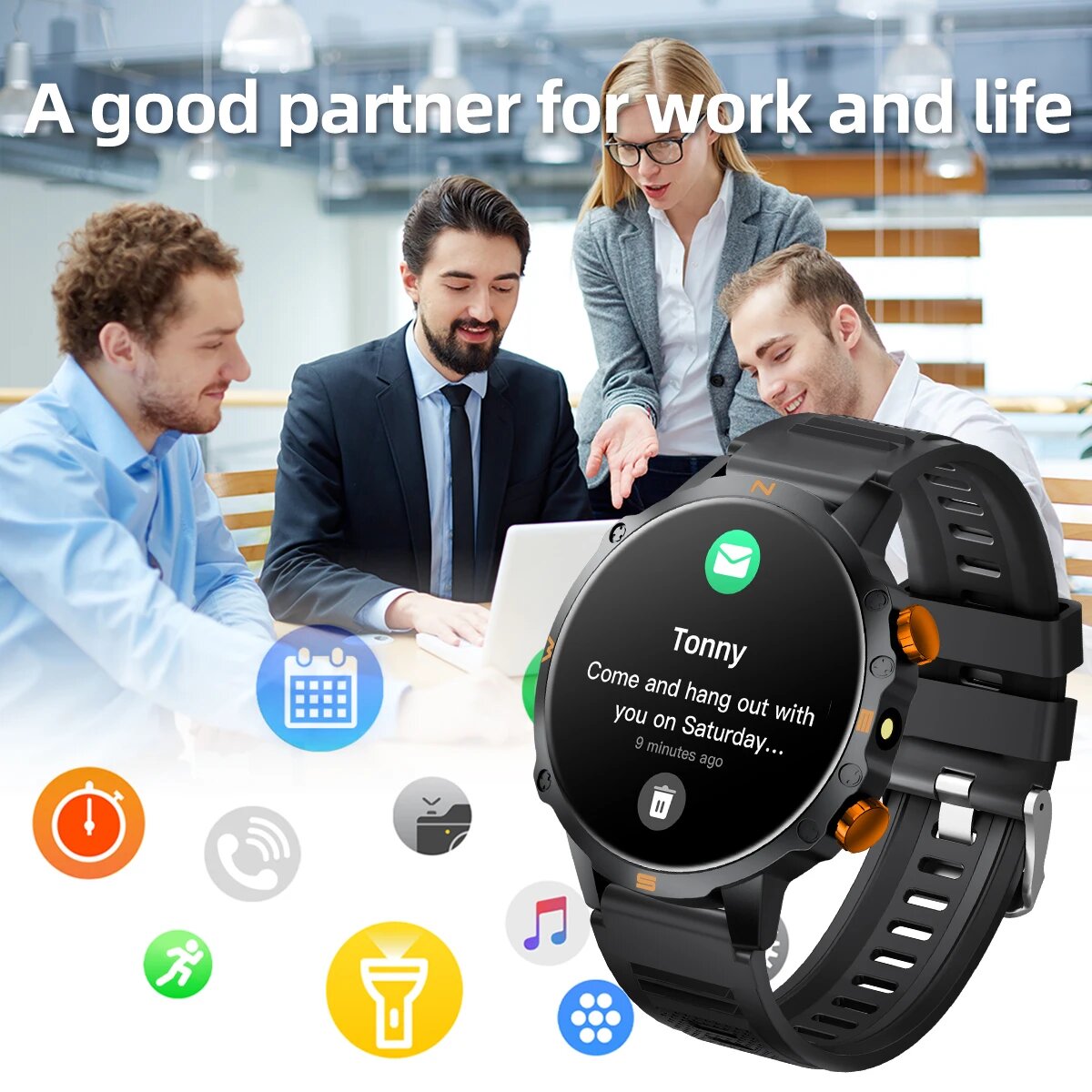 Smart Watch Double Black 1.5'HD — фото 1