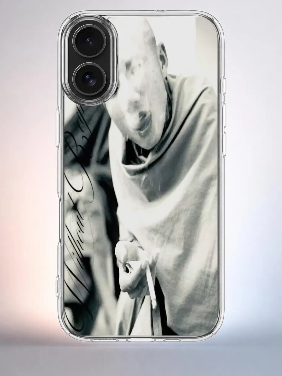Чехол iPhone 16 мужчина с сигаретой силиконовый прозрачный