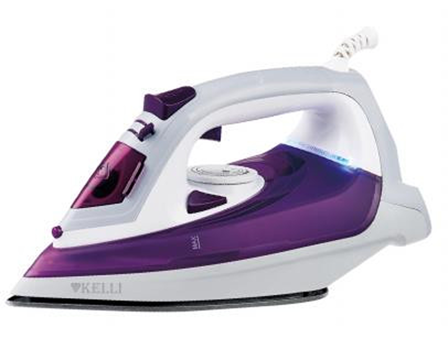 Утюг электрический KELLI KL-1653Л 2600 Вт, резервуар для воды 290 мл, фиолетовый