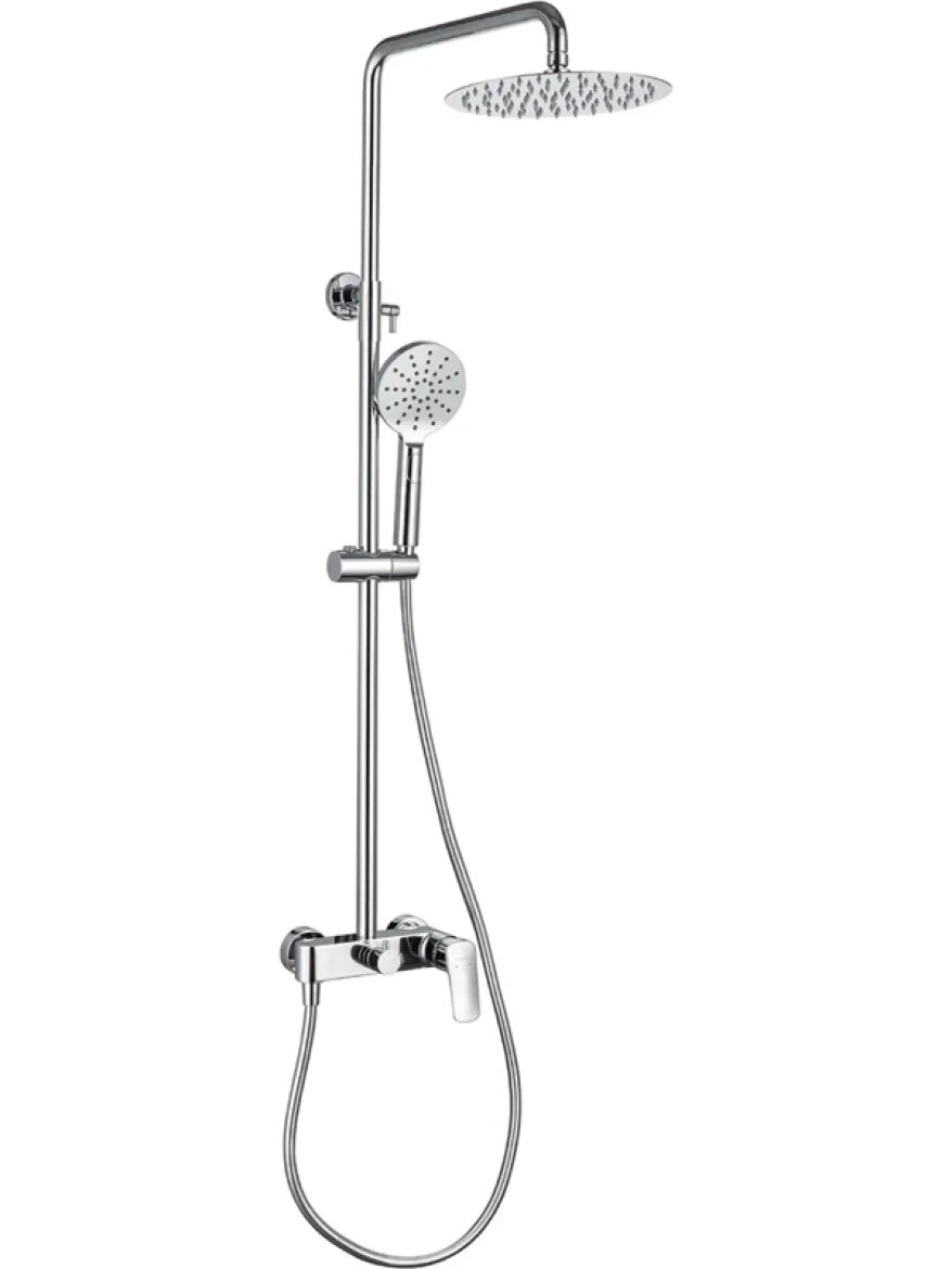 Душевая стойка AQUATEK AQ2060CR хром, латунь, глянцевая, 25×130.3 см, керамический картридж, рычажное