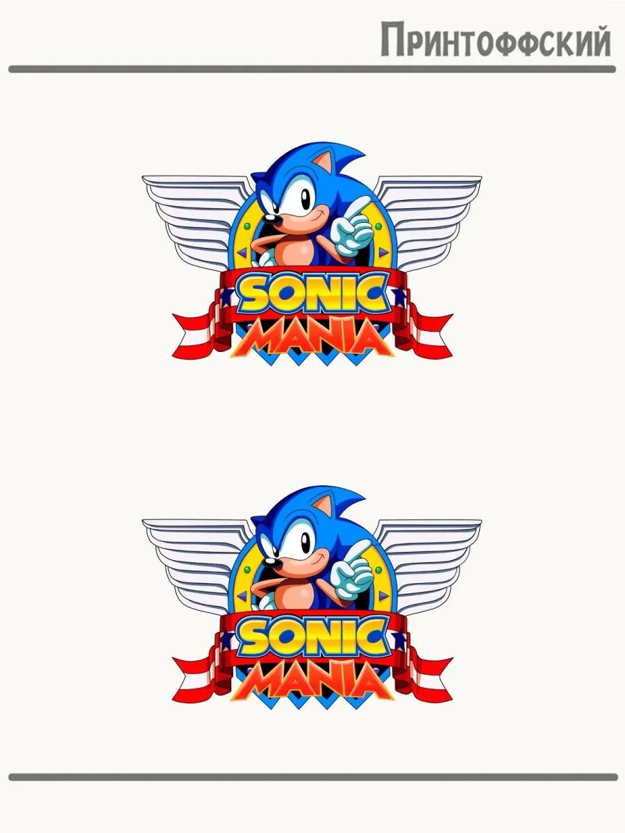 2-е (Две) Термонаклейки Соник Сего Sonic Sega