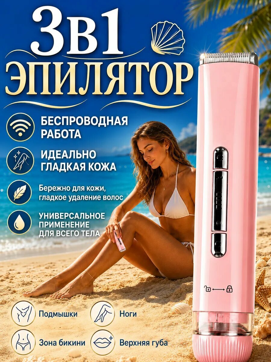 Эпилятор женский для бикини и подмышки и ноги без боли