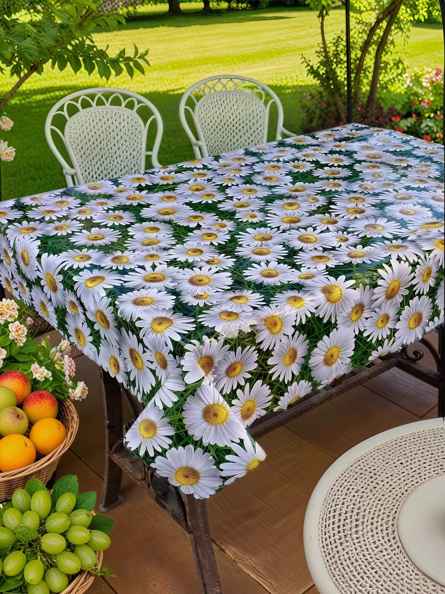 Laid Table, Клеенка на стол на кухню, Скатерть 100х130 тканевая основа, водоотталкивающая , дом , дача