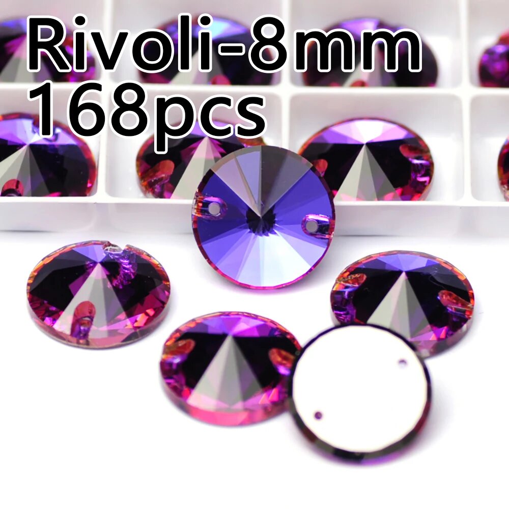 Стразы Rivoli 8mm гелиотроп, 168шт