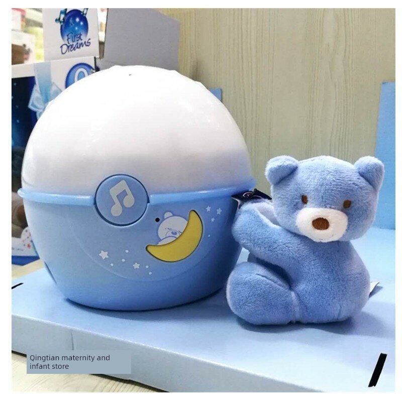 Chicco Настенная Музыкальная Ночная Лампа Плюшевая Игрушка для Малыша - Синяя Модель, Мягкая Флисовая Поверхность,