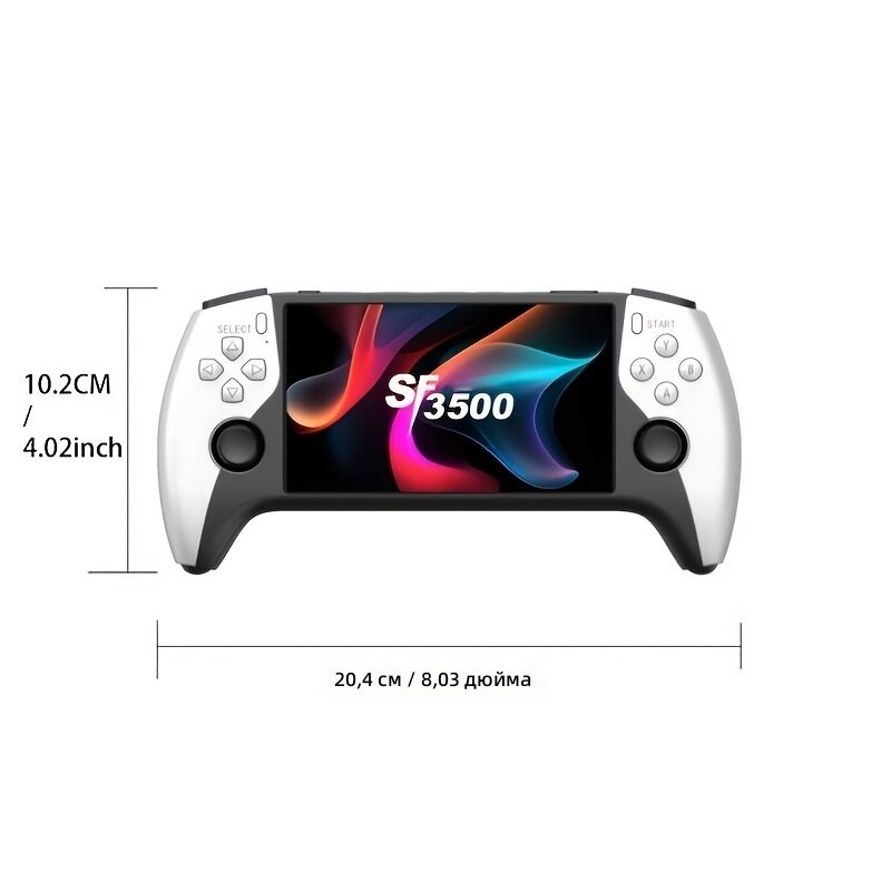 Портативная игровая консоль SF3500, IPS-экран 5 дюймов, аккумулятор 3000 мАч, черно-белая