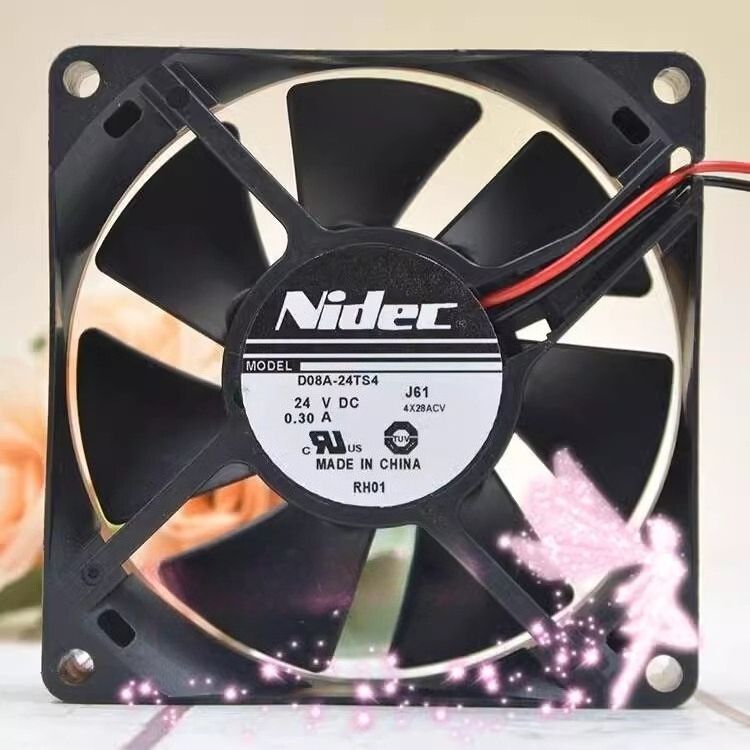 NIDEC D08A-24TS4 DC24V 0.30A 8 см 8025 2-проводной вентилятор охлаждения -