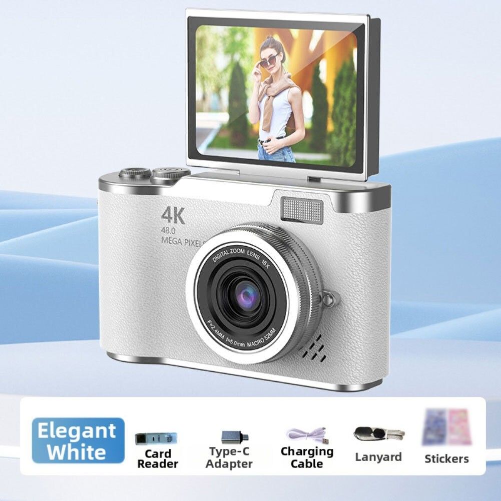 Цифровая камера 4K, 180 поворот, для начинающих, 6 цветов