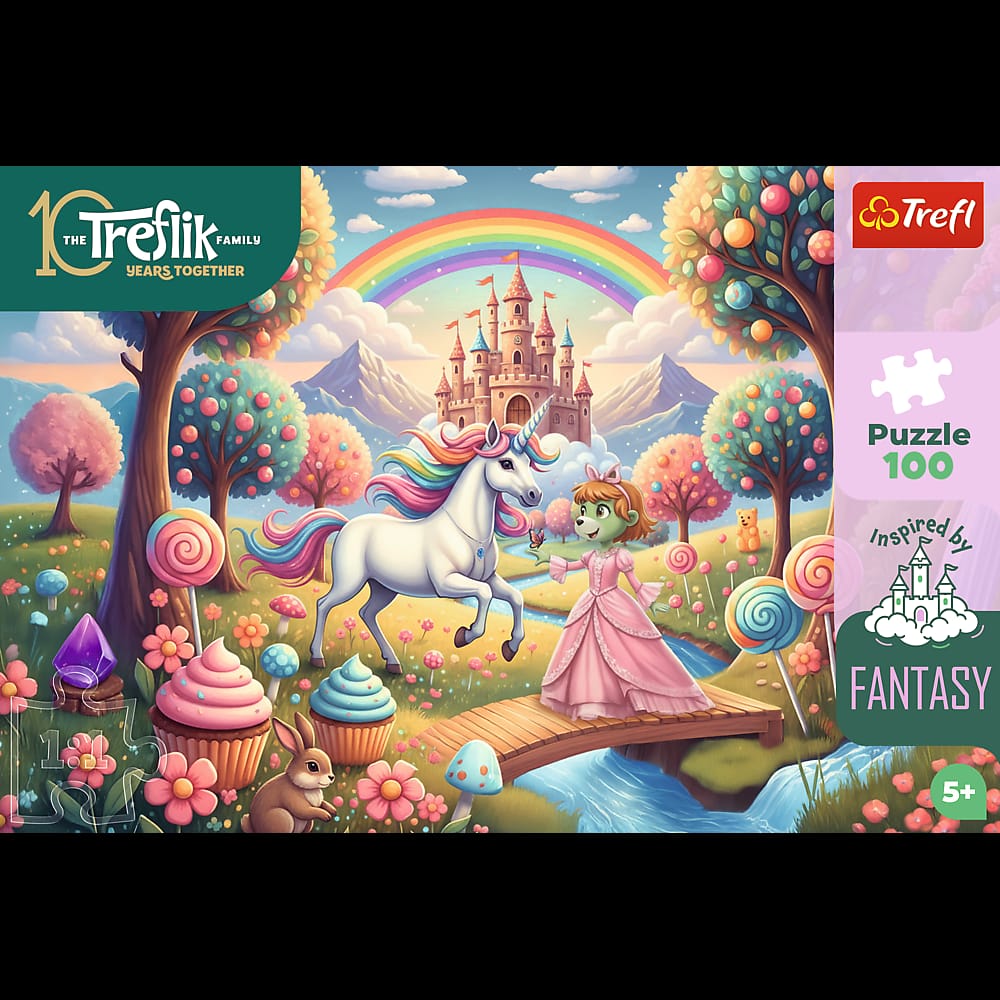 Пазл Trefl Inspired By Fantasy Семья Трефликов, Единорог в Стране сладостей, 100 элементов
