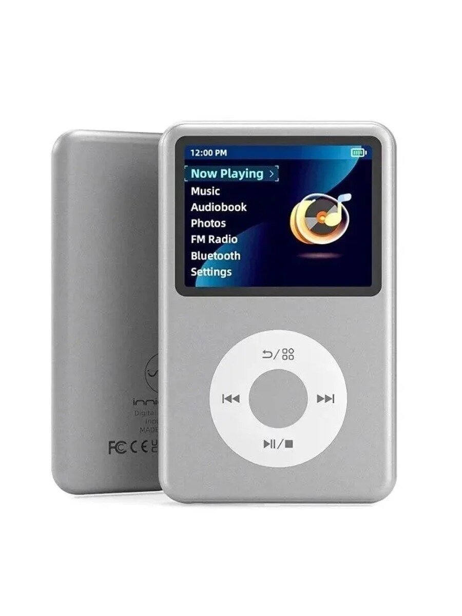MP3-плеер innioasis 64 ГБ с Bluetooth и FM-радио, серебристый
