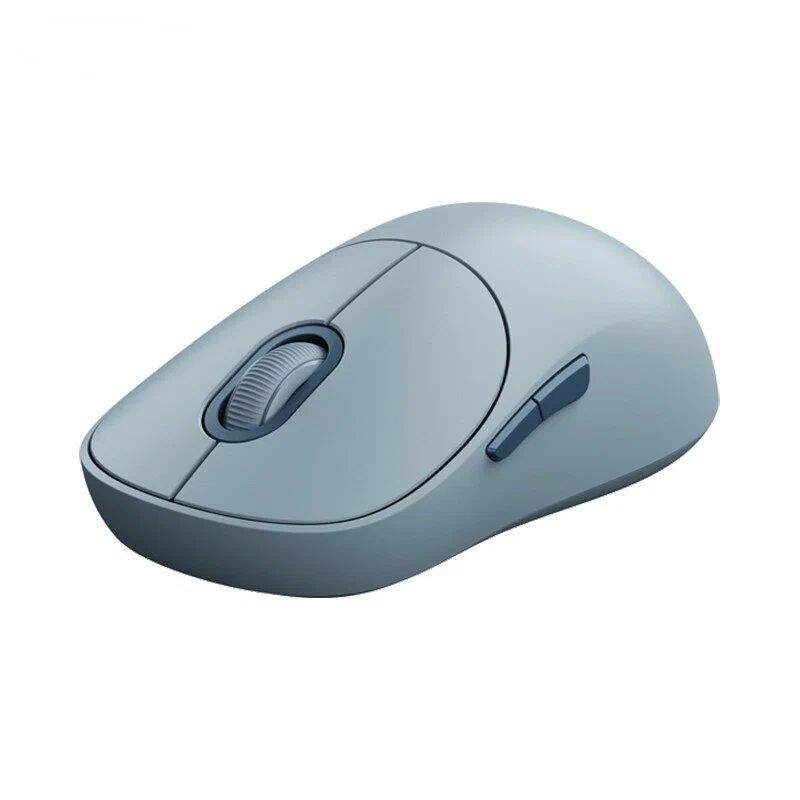 Беспроводная компьютерная мышь Xiaomi Wireless Mouse 3 XMWXSB03YM, бесшумная, Bluetooth и радиоканал, для правшей, голубая, 1200 dpi, 6 кнопок, с колесом прокрутки, н