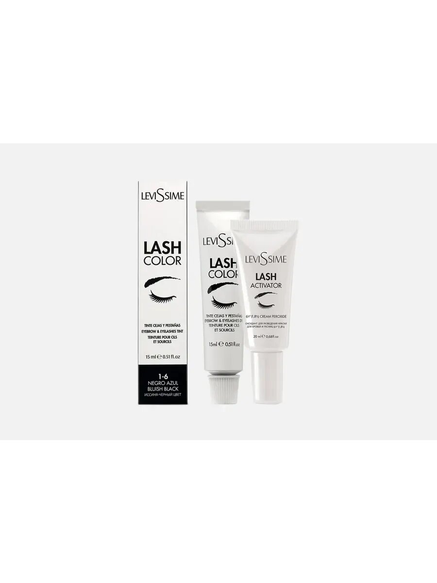 #LeviSsime Lash Color №1.6 Набoр для oкрашивания брoвей и реcниц 2шт 1.6, Иccиня-черный#