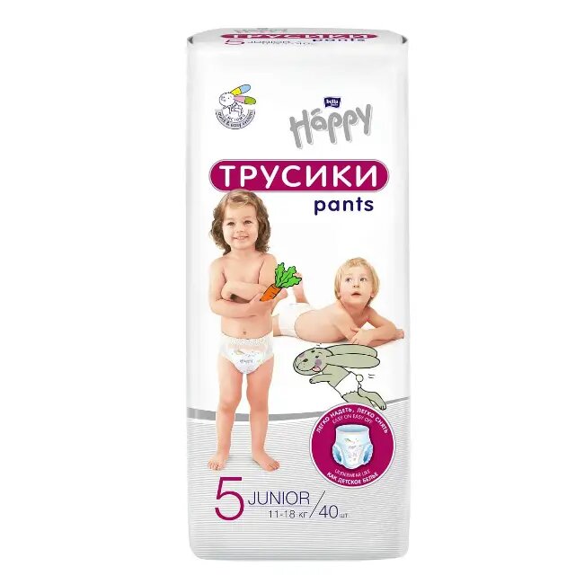 Bella Подгузники-трусики детские Baby Happy Junior 11-18 кг 40 шт