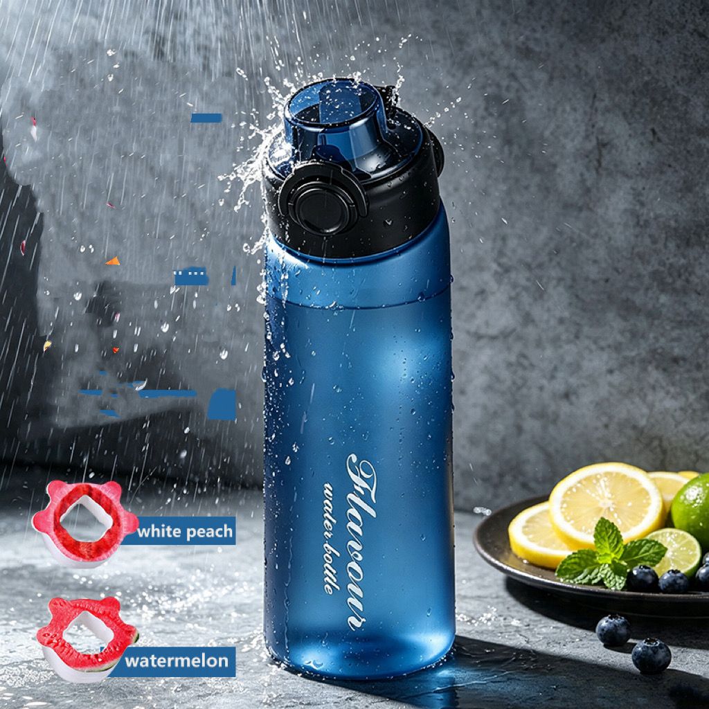 Бутылка с картриджами для вкуса с ароматизатором air up sport, матовая синяя 720 мл, 2 ароматических кольца