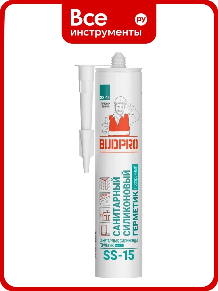 Герметик силиконовый санитарный PENOSIL BUDPRO SS-15 260 мл бесцветный H0055Z