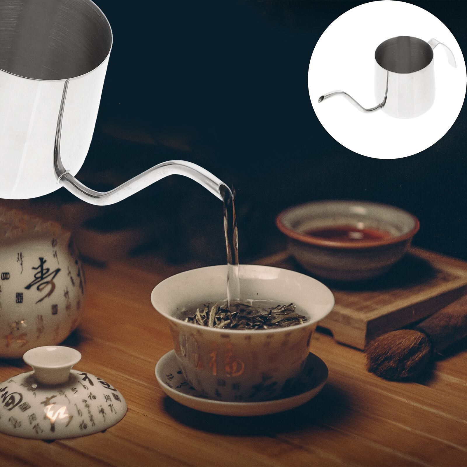 Кофейник Длинный Шлифованный Из Нержавеющей Стали Для Кухни Офиса И Кафе 19X7 5Cm