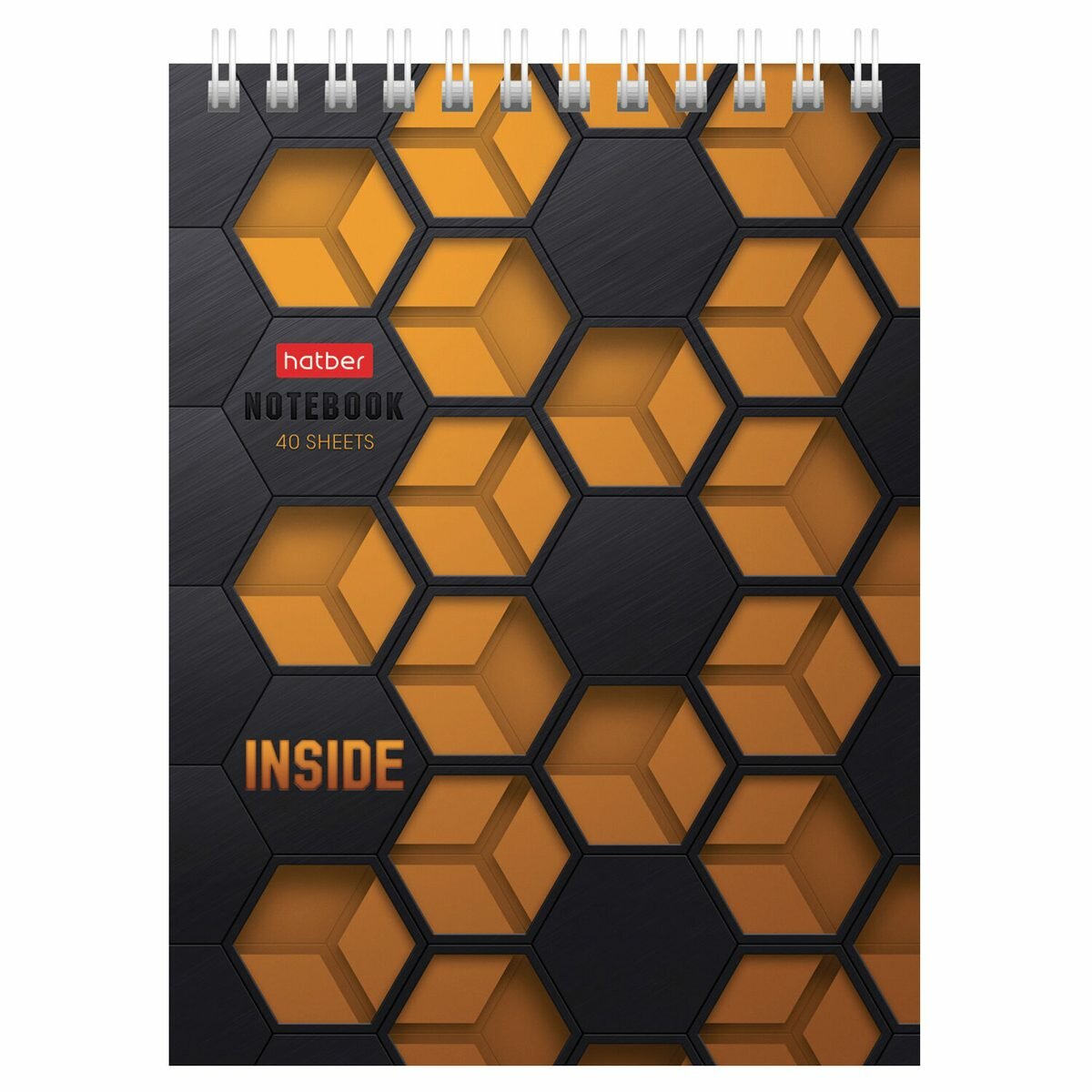 Блокнот 40л, А6 Hatber "INSIDE", клетка, спираль, картон (40Б6В1гр), 6шт.