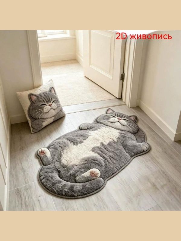 Коврик для пола с кошкой, нескользящий, 40 60 см