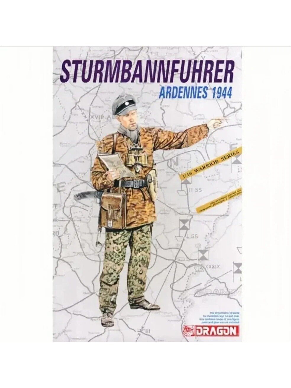 DRAGON 1602 1/16 WWII Sturmbannfuhrer Ardennes 1944 Пластиковые модели солдат