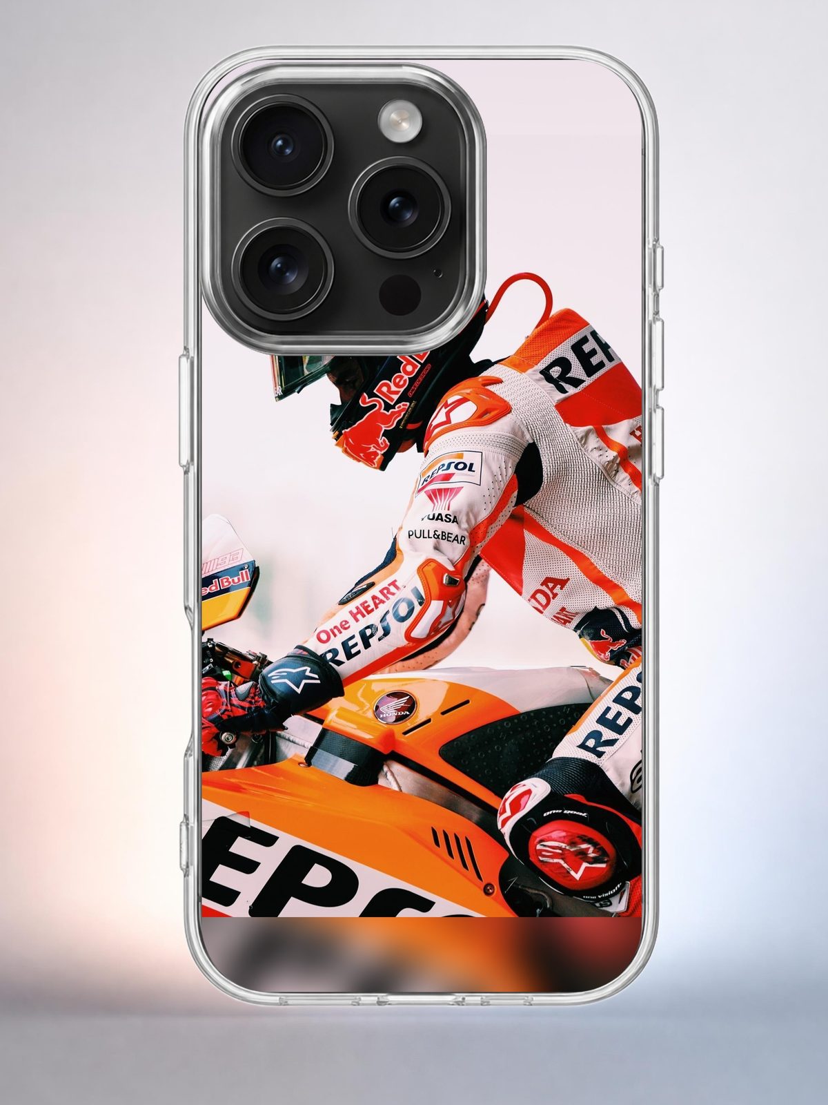 Чехол iPhone 15 Pro Мотоциклист Red Y2K Indie Sleaze