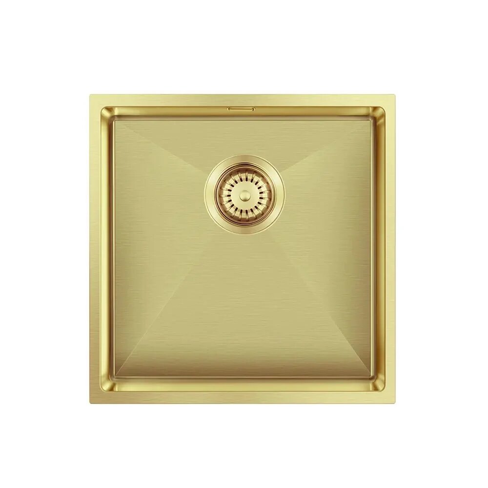 Мойка кухонная Seaman Eco Marino SME-440-LG. A металлическая, 44x44, мойка для кухни, квадратная, под столешницу, золотая