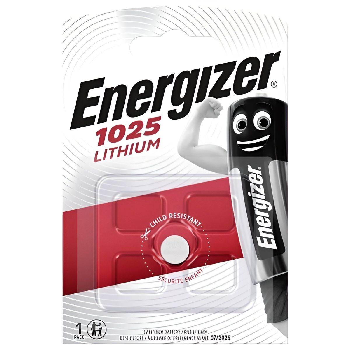 Батарейка Energizer Lithium CR1025, 1 шт.