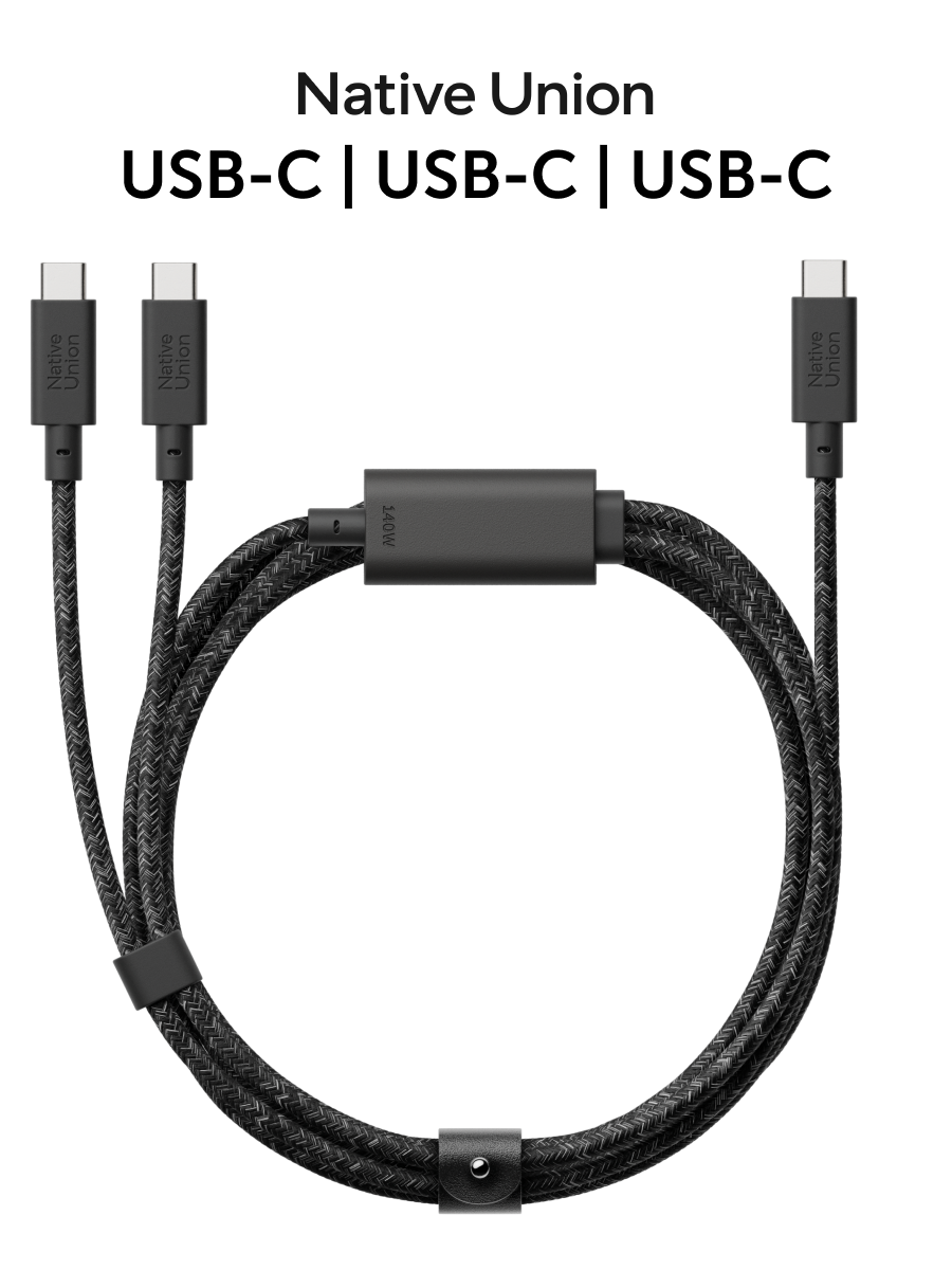 Кабель зарядный Native Union BELT CABLE TYPE C TO 2C, 140W, 2 метра, цвет: космос