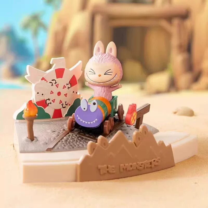 POPMART Labubu Blind Box Figurina - Сцена с Поездом Вперёд Коллекционная Статуэтка для Фанатов