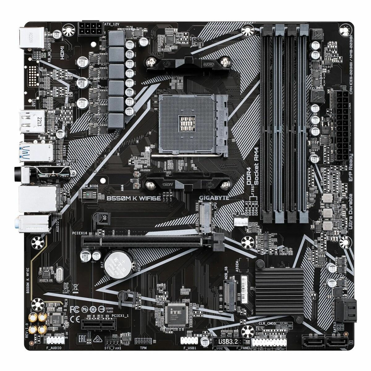 Материнская плата Gigabyte B550M K WF6E