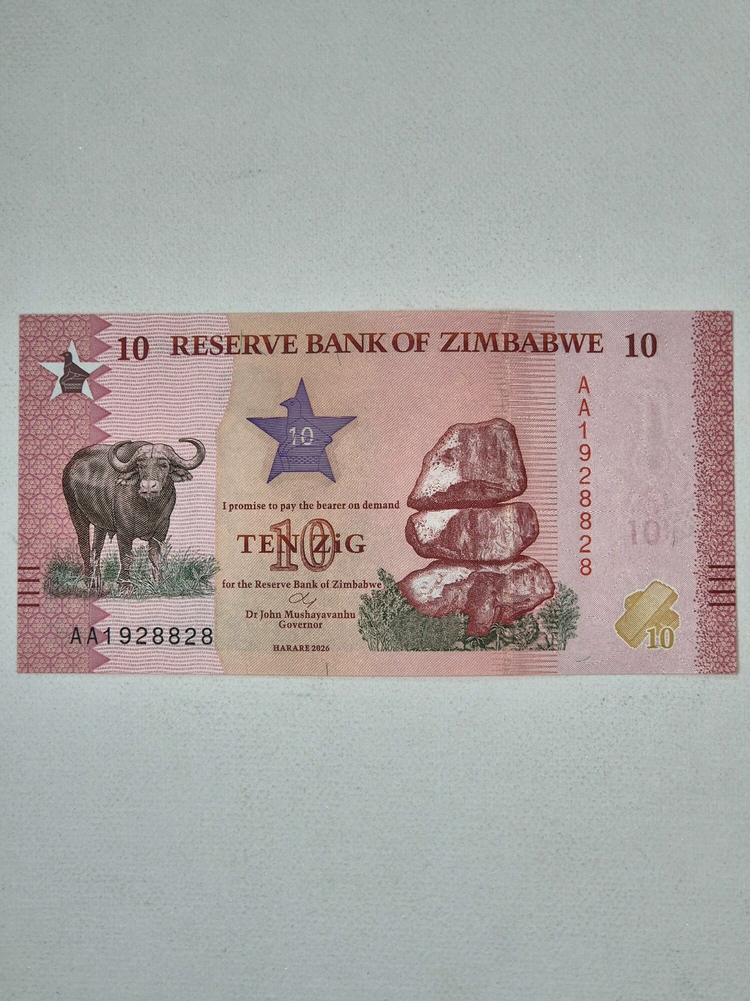 Зимбабве 10 зиг 2026 года UNC — фото 1