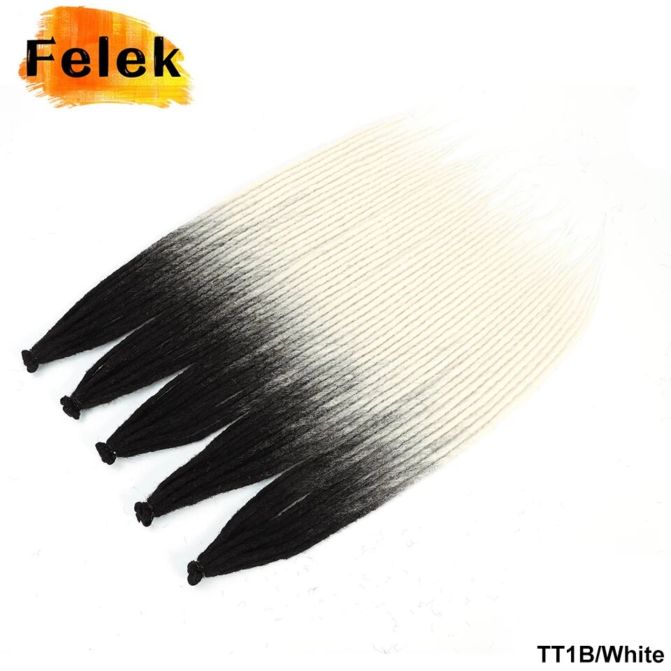 Felek Dreadlocks Омбре TT1B/White 24 дюйма, 80 прядей