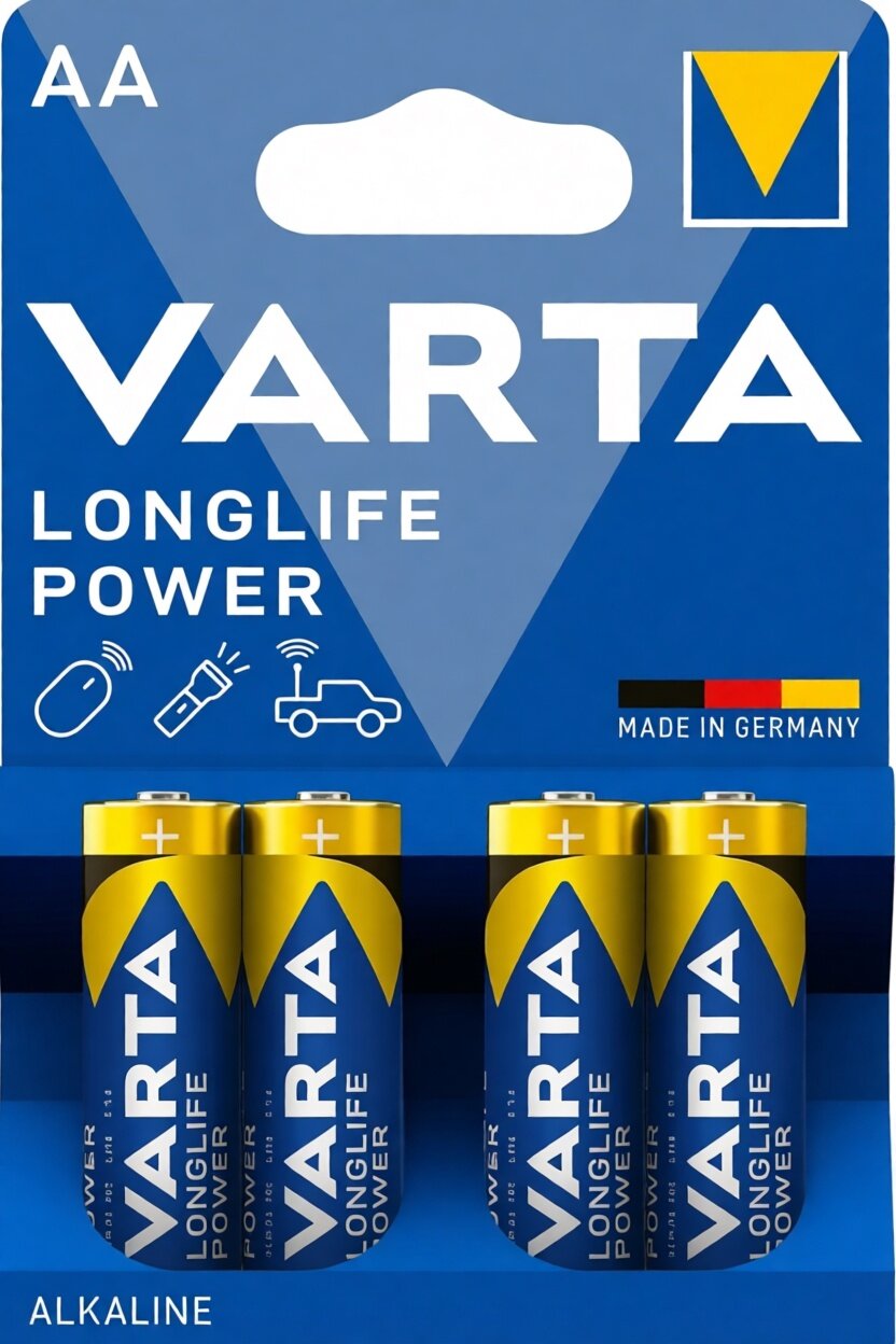 Батарейка VARTA AA Longlife Power AA Alkaline, 4 шт. (4 шт. в блистере)
