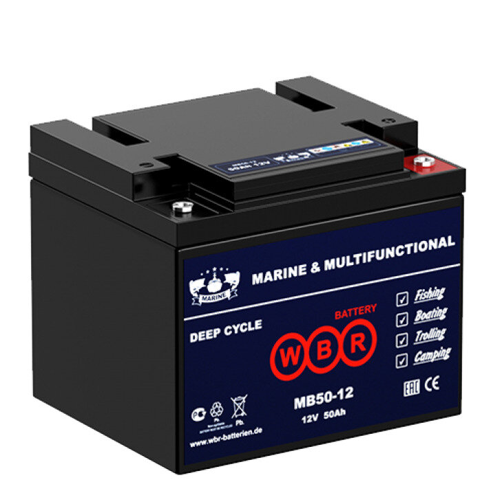 Аккумулятор для лодок WBR MB 50-12 12V 50Ah AGM (залит и готов к применению)