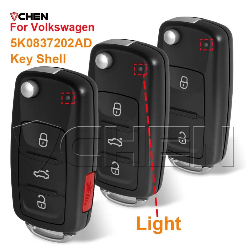 Брелок для ключа VW Skoda Seat 2 кнопки, корпус 5K0837202AD