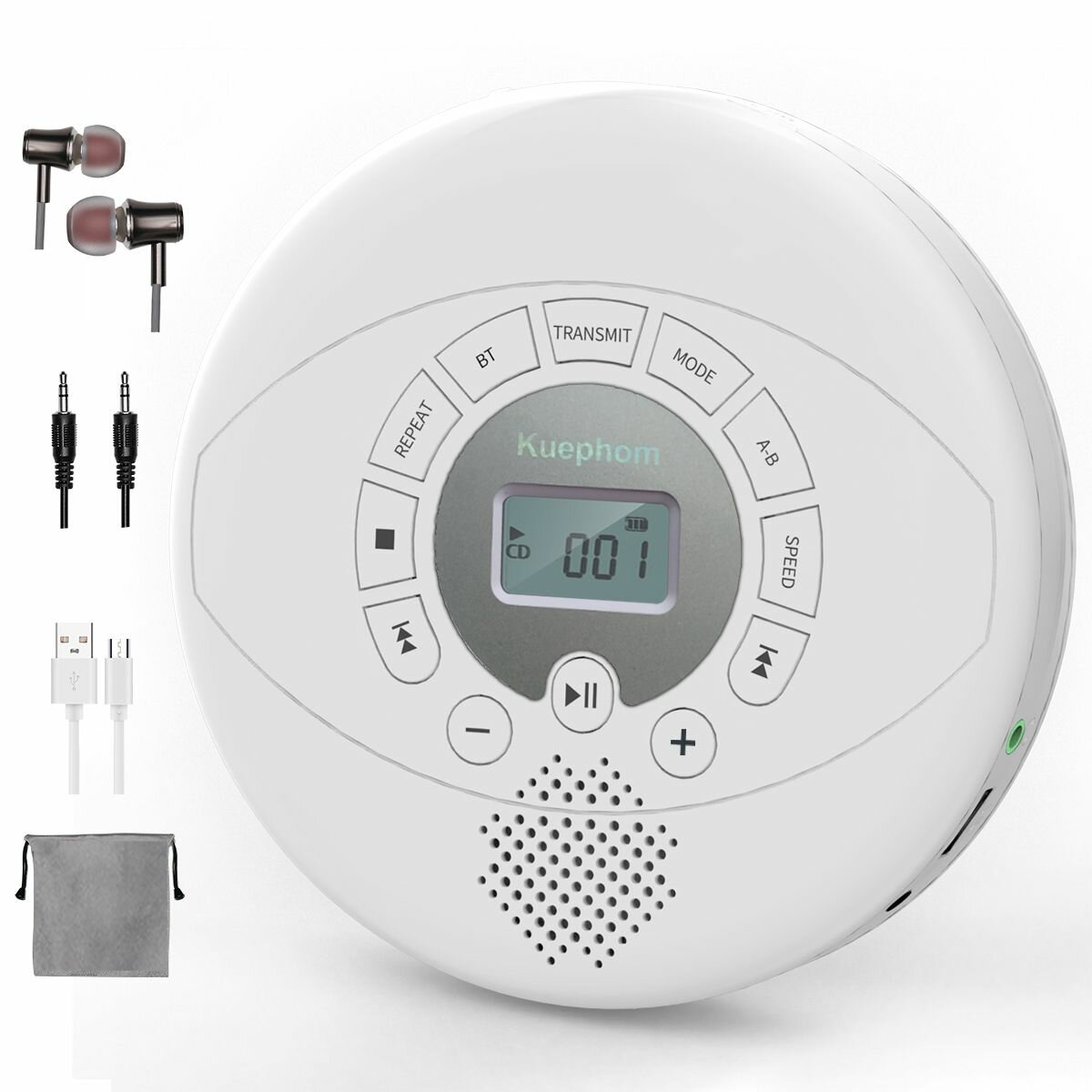 Аккумуляторный Bluetooth CD плеер Kuephom PM10WE -lj