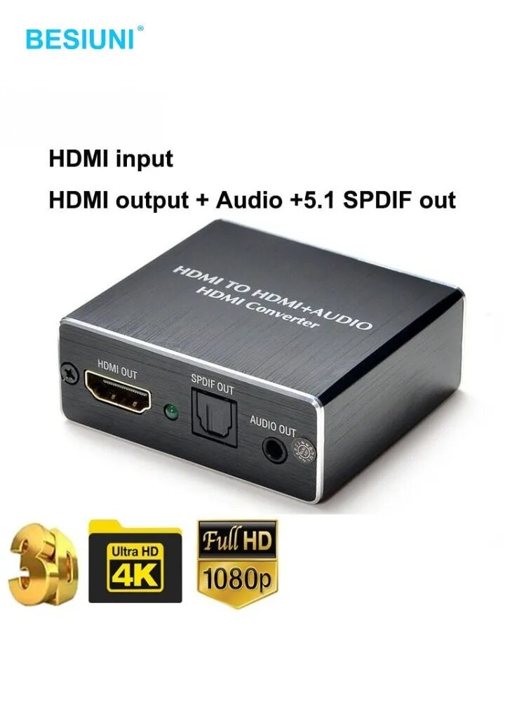 BESIUNI Аудиокабель HDMI/ODT (Toslink), черный