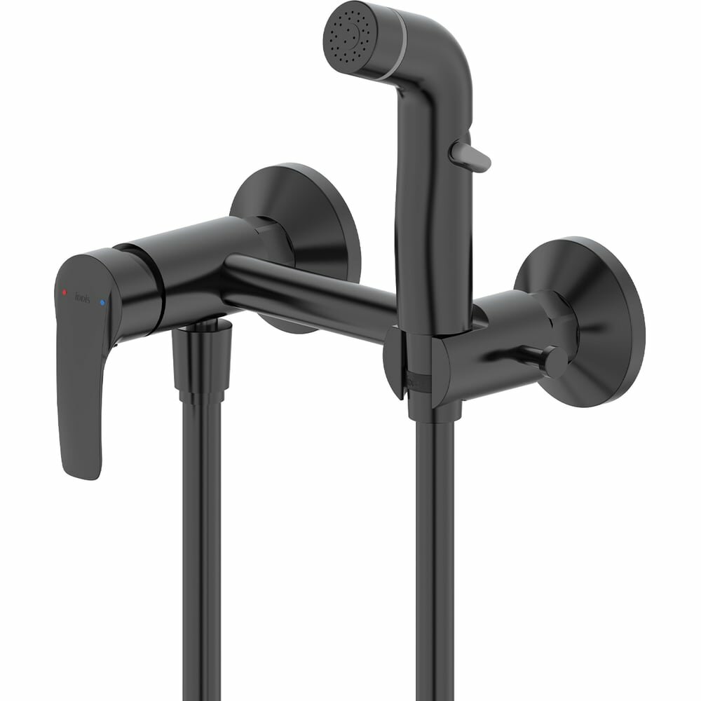 Смеситель с гигиеническим душем IDDIS матовый черный, Рэй (Ray) RAYBL00i08