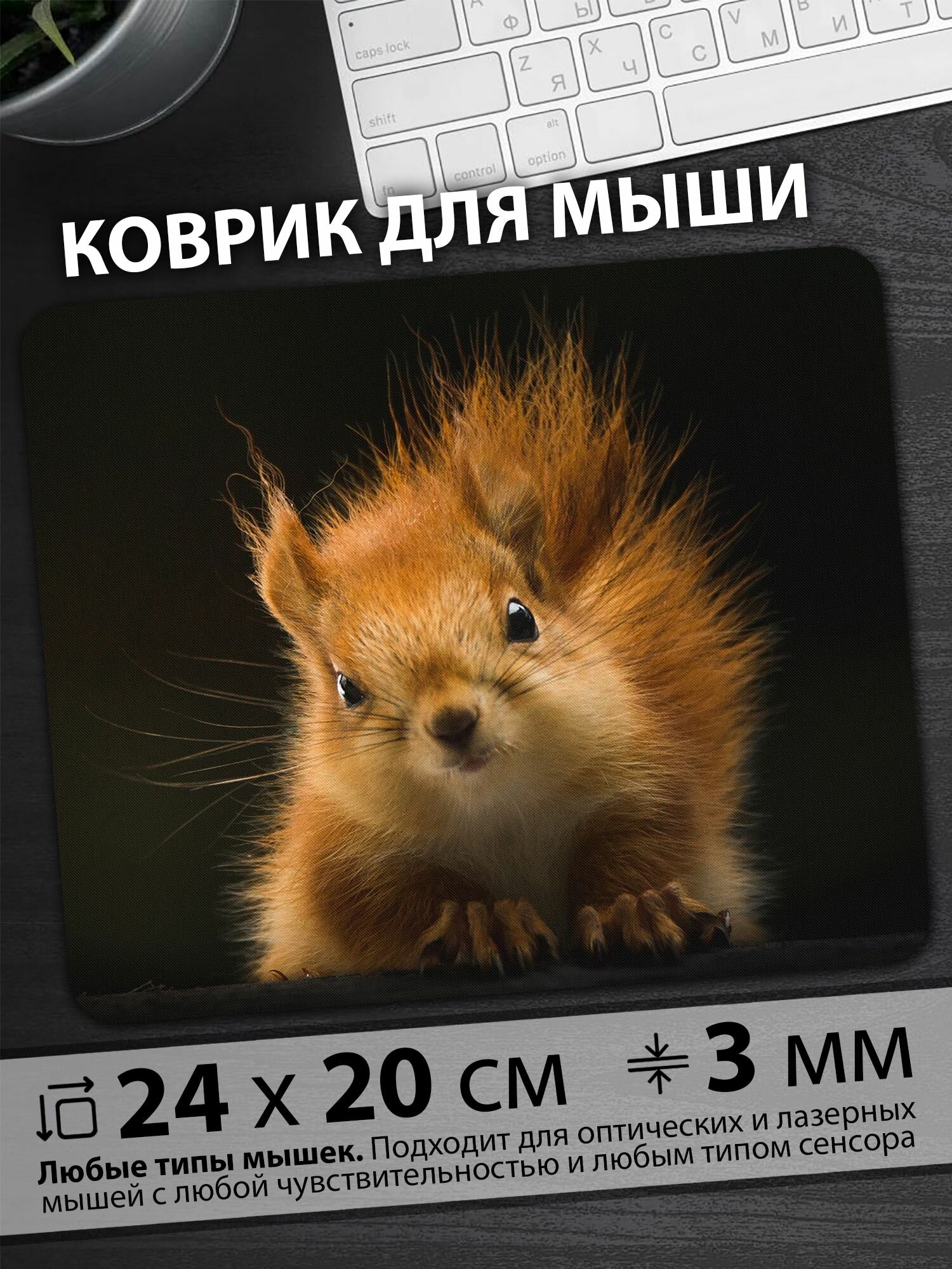 Резиновый коврик для мыши (24 x 20 см x 3 мм)