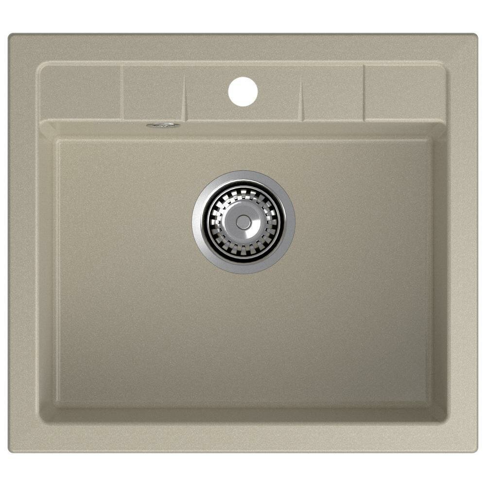 Мойка для кухни GranFest Quadro 56х50 Q-561 топаз, 1 чаша, искусственный мрамор