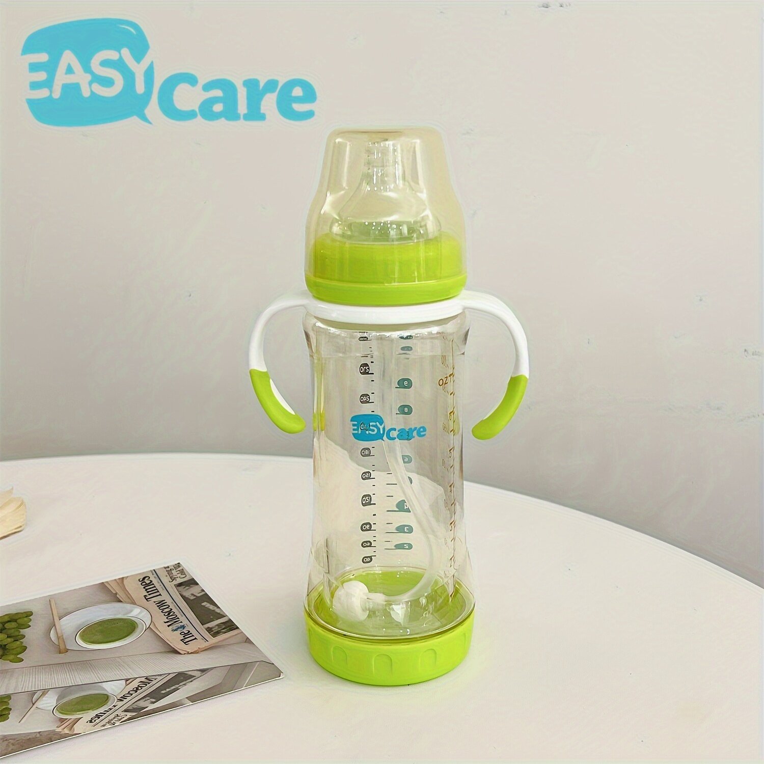 Стеклянная детская бутылочка EASYCARE, широкое горлышко, соска 236-472 дюйма, 200 мл/7 унций, в комплекте поильник и бут