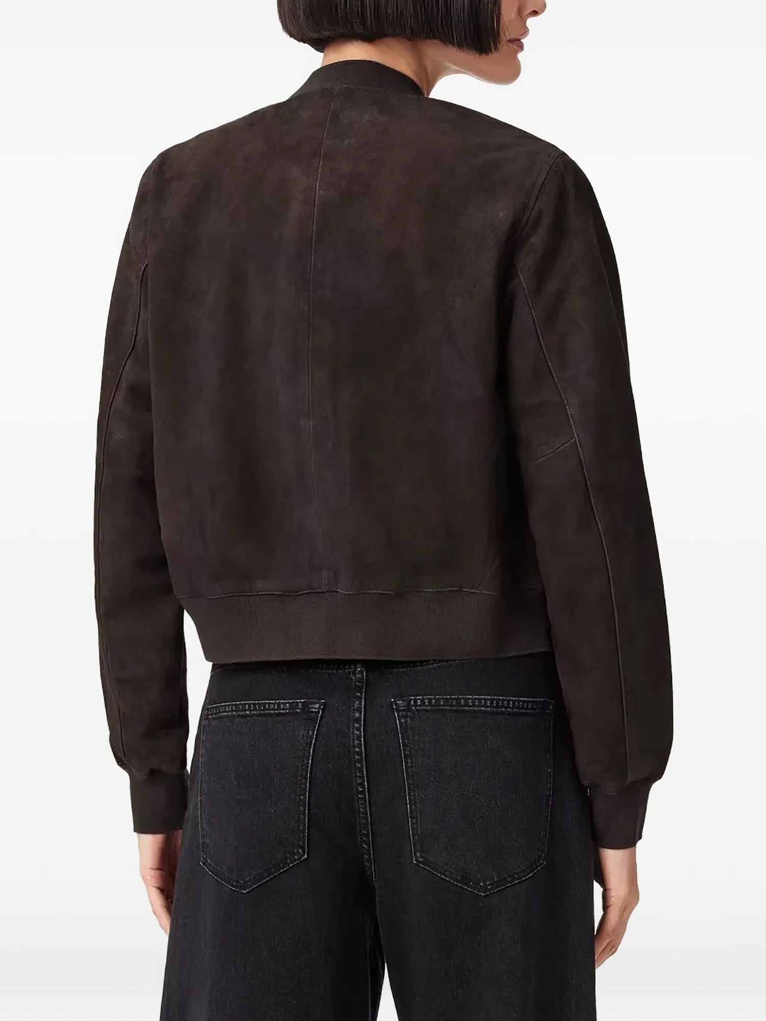 Куртка AllSaints Orten suede bomber jacket, размер 10, коричневый — фото 1