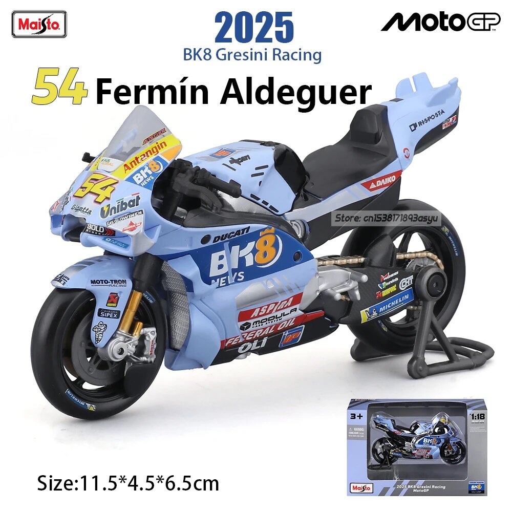 Маisto 1:18 GAZGAS Tech3 MotoGP модель мотоцикла 2025 Gresini No.54