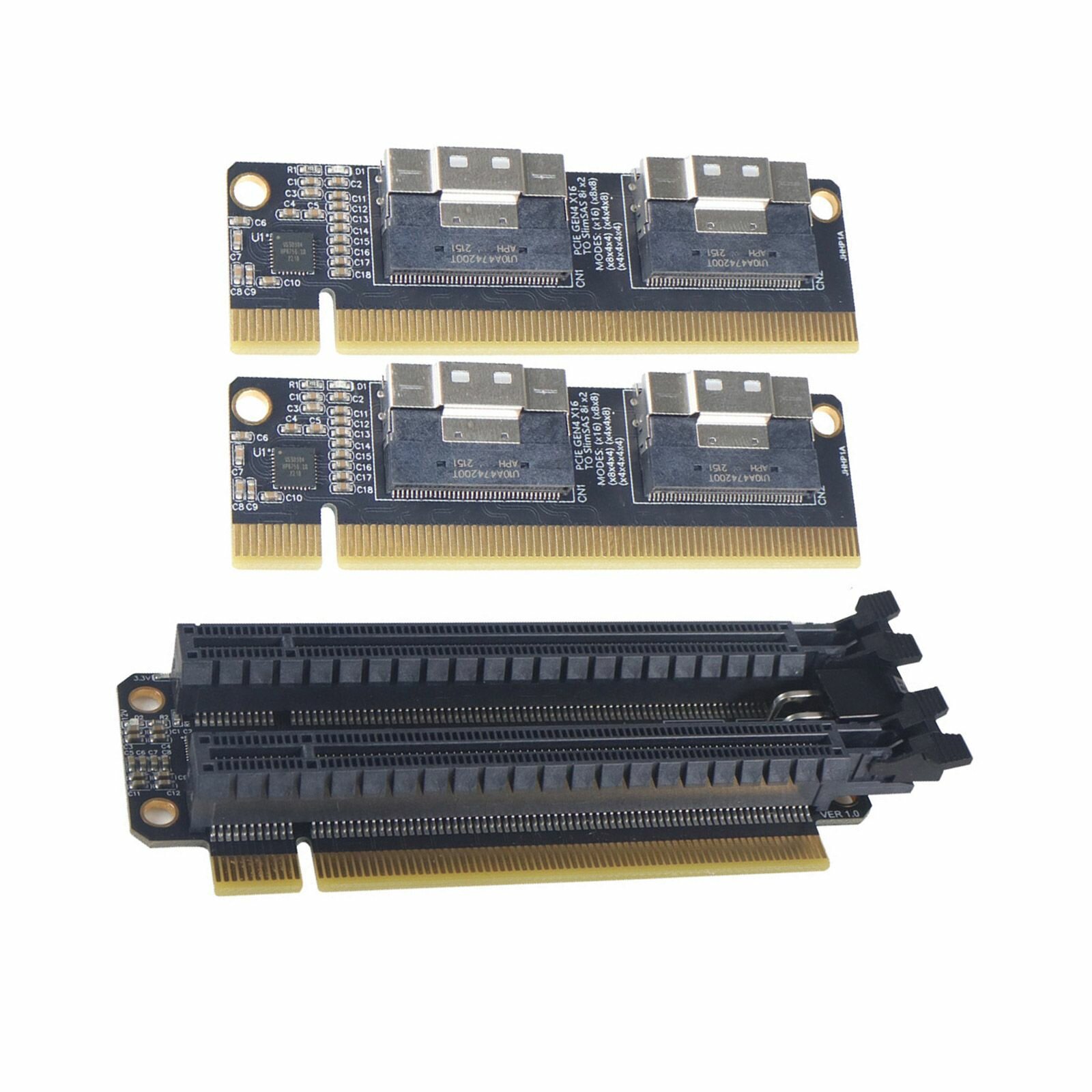 Адаптер PCIe30 X16 для 4 портов NVMe SlimSAS 8i x2 SSD