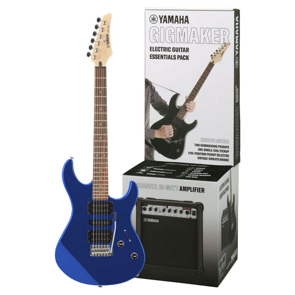 Электрогитарный комплект Yamaha ERG121GPII, корпус Stratocaster, 6 струн, цвет синий